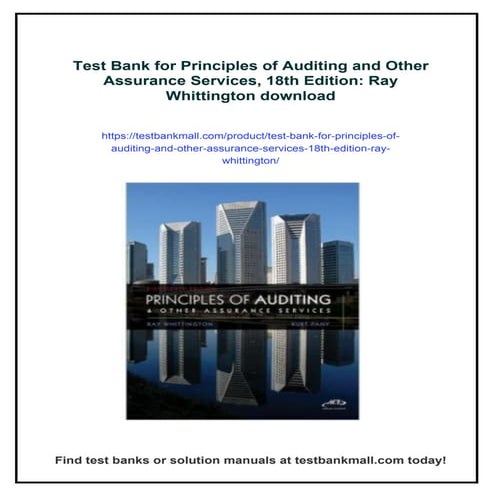 Test Bank for Principles of Auditing and Other Assurance Services, 18th ...