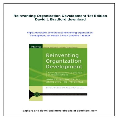 Reinventing Organization Development 1st Edition David L Bradford | PDF