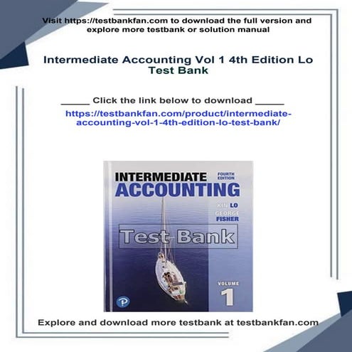 Intermediate Accounting Vol 1 4th Edition Lo Test Bank | PDF