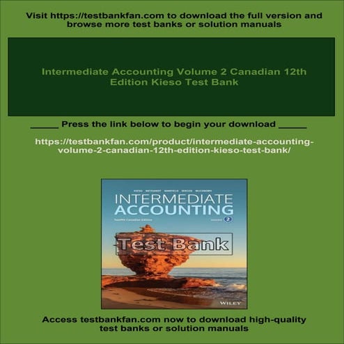 Intermediate Accounting Volume 2 Canadian 12th Edition Kieso Test Bank