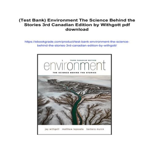 (Test Bank) Environment The Science Behind the Stories 3rd Canadian ...