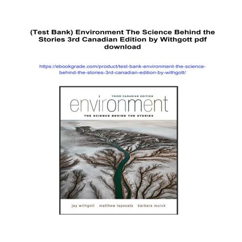 (Test Bank) Environment The Science Behind the Stories 3rd Canadian ...