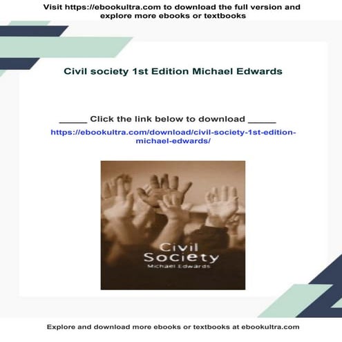 Civil society 1st Edition Michael Edwards | PDF