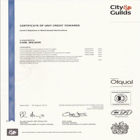 horticulture(sports turf-greenkeeper)level 3 diploma 2 | PDF