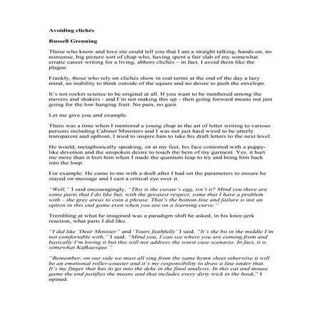 Avoiding clichés | PDF