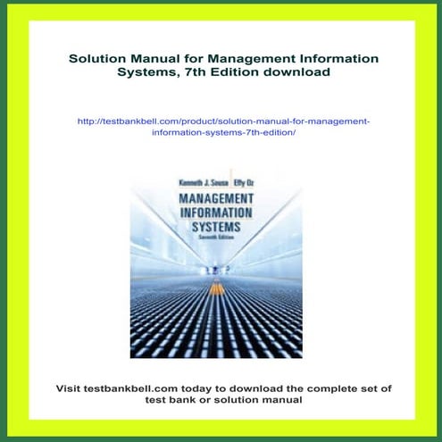Solution Manual For Management Information Systems 7th Edition Pdf