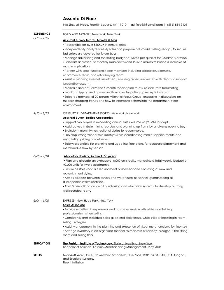 Assunta Di Fiore Resume