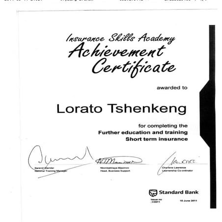 CERTIFICATE IN INSURANCE | PDF