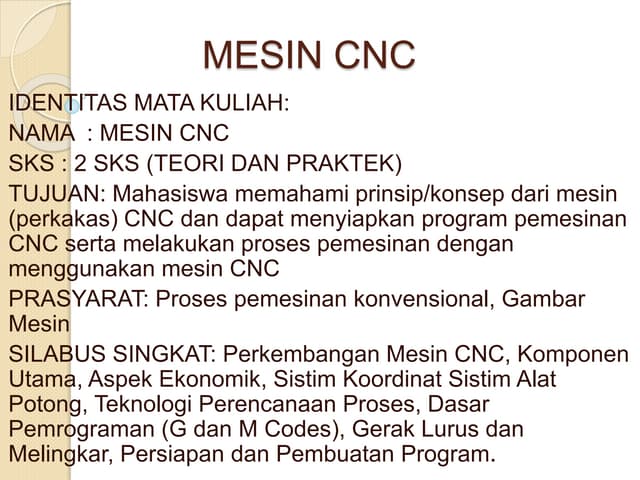 Modul Praktikum Pada Mesin CNC TU 3A 2020 | PDF