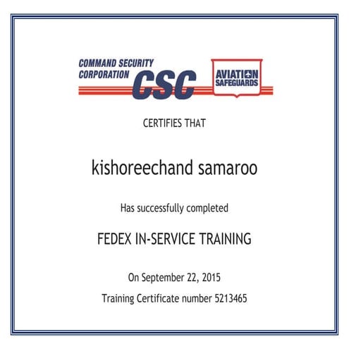 FEDEX IN-SERVICE TRAINING | PDF