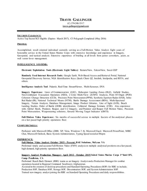 HUMINT Analysis Resume | PDF