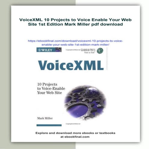 VoiceXML 10 Projects to Voice Enable Your Web Site 1st Edition Mark Miller | PDF