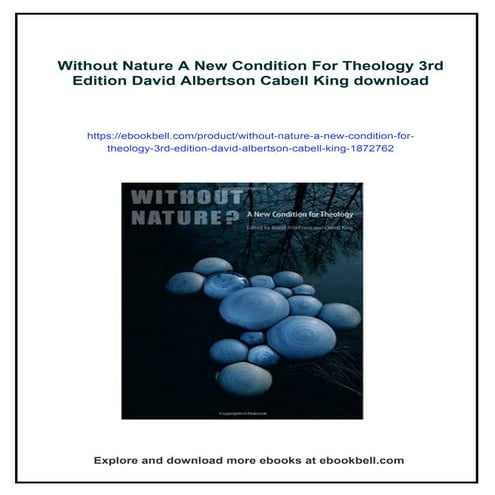 Without Nature A New Condition For Theology 3rd Edition David Albertson ...
