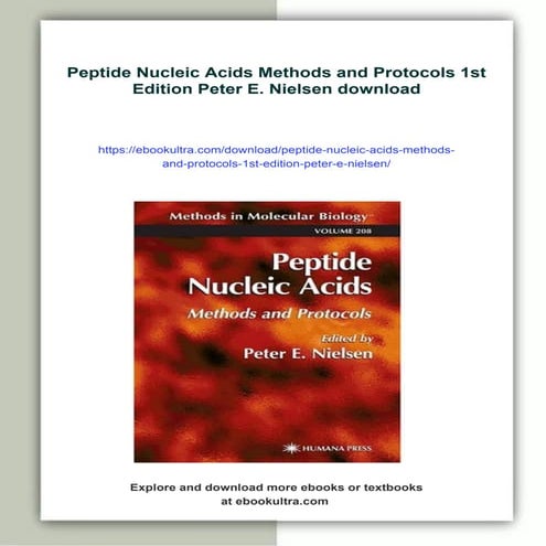 Peptide Nucleic Acids Methods and Protocols 1st Edition Peter E ...