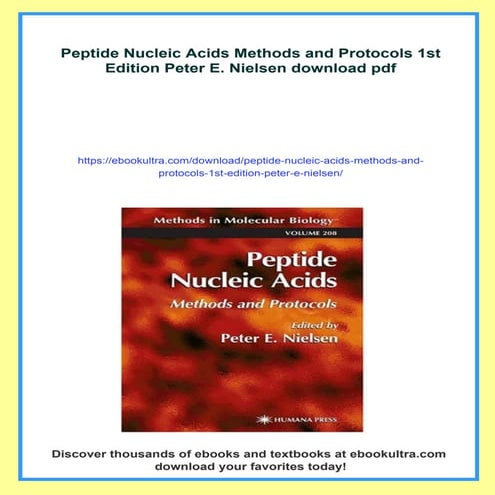 Peptide Nucleic Acids Methods and Protocols 1st Edition Peter E ...