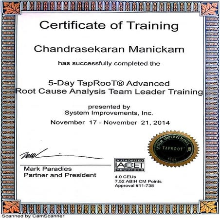 Taproot RCA Team Leader_1 | PDF