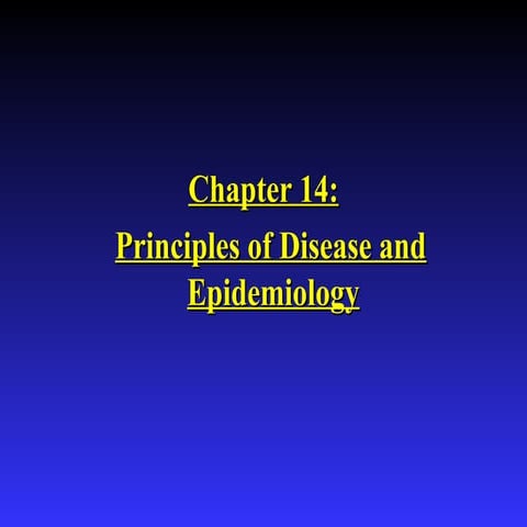 Principles of disease and epidemiology in human health | PPT