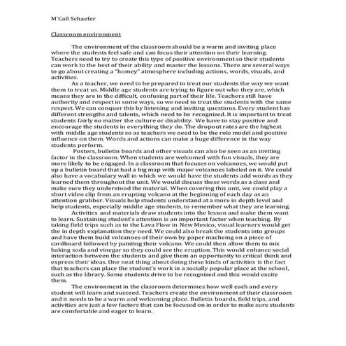 Classroom environment | DOCX