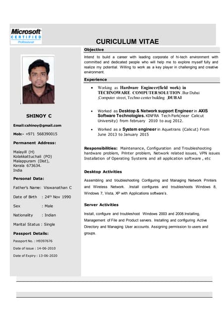 Tamil Resume Template | PDF
