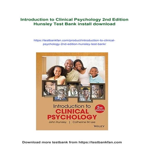 Introduction to Clinical Psychology 2nd Edition Hunsley Test Bank | PDF