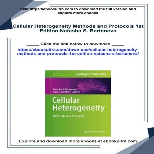 Cellular Heterogeneity Methods and Protocols 1st Edition Natasha S ...