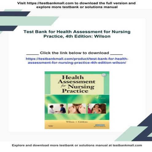 Test Bank for Health Assessment for Nursing Practice 6th Edition by ...