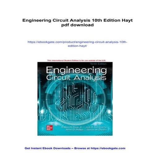 Engineering Circuit Analysis 10th Edition Hayt | PDF