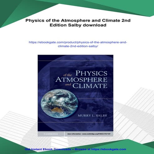 Physics of the Atmosphere and Climate 2nd Edition Salby | PDF