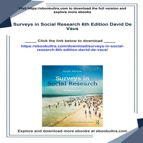 Surveys in Social Research 6th Edition David De Vaus | PDF