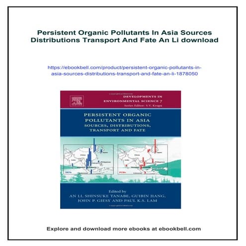 Persistent Organic Pollutants In Asia Sources Distributions Transport And Fate An Li | PDF