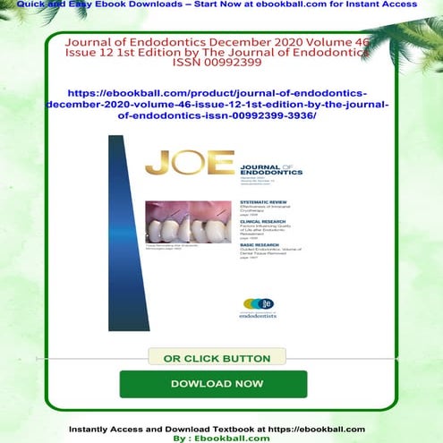 Journal of Endodontics December 2020 Volume 46 Issue 12 1st Edition by ...