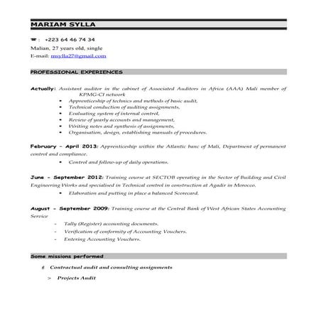 CV_SYLLA Mariam actualisé english | DOC