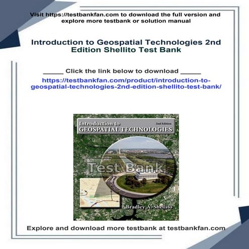 Introduction to Geospatial Technologies 2nd Edition Shellito Test Bank ...