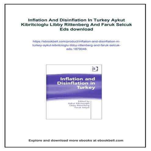 Inflation And Disinflation In Turkey Aykut Kibritcioglu Libby Rittenberg And Faruk Selcuk Eds | PDF