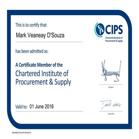 CIPS Membership D'Souza | PDF