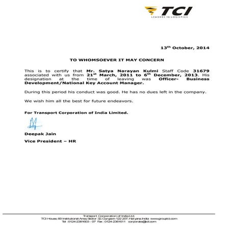 Experience certificate | PDF