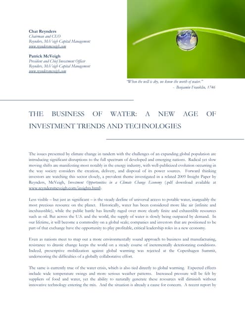 Water Conservation Technology: Greater Good Tech | PPT