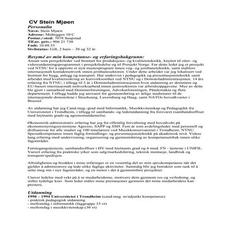 CV_Stein_Mjoen-2015 | PDF