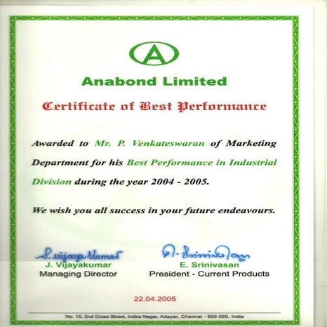 Certificate of Performance_5 | PDF