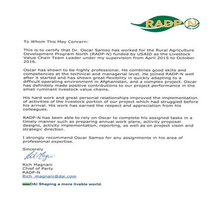 DAI reference letter | PDF