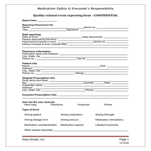Report medication error1 | PDF