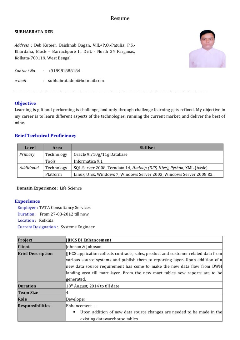 Subhabrata Deb Resume