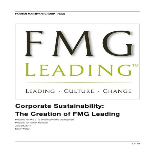 Corporate Sustainability - The Creation of FMG | PDF