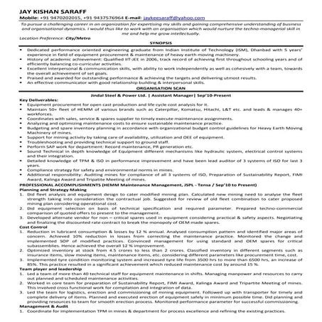 RESUME_J K Saraff | PDF