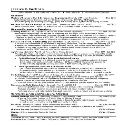 Jessica_Resume_2016 | DOCX | Civil Engineering Industry | Industries