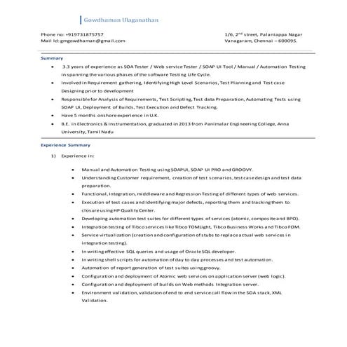 Resume_Gowdhaman_23102016 | DOCX | Web Development | Internet