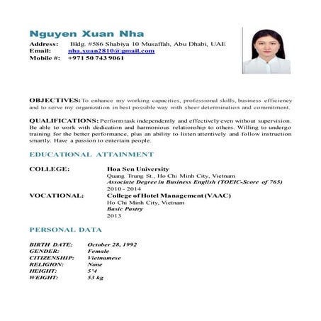 Nha's CV | DOCX