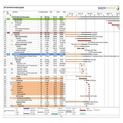 Project master schedule daughter station cng mini plant