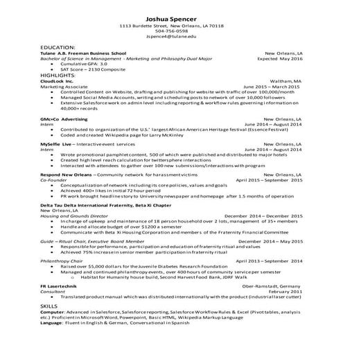 Joshua Spencer Current Resume 7 9 16 | PDF
