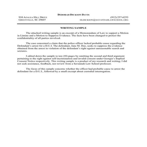 Dickson_Davis_Deborah_Sample_Writing_Motion_in_Limine_060716 | PDF